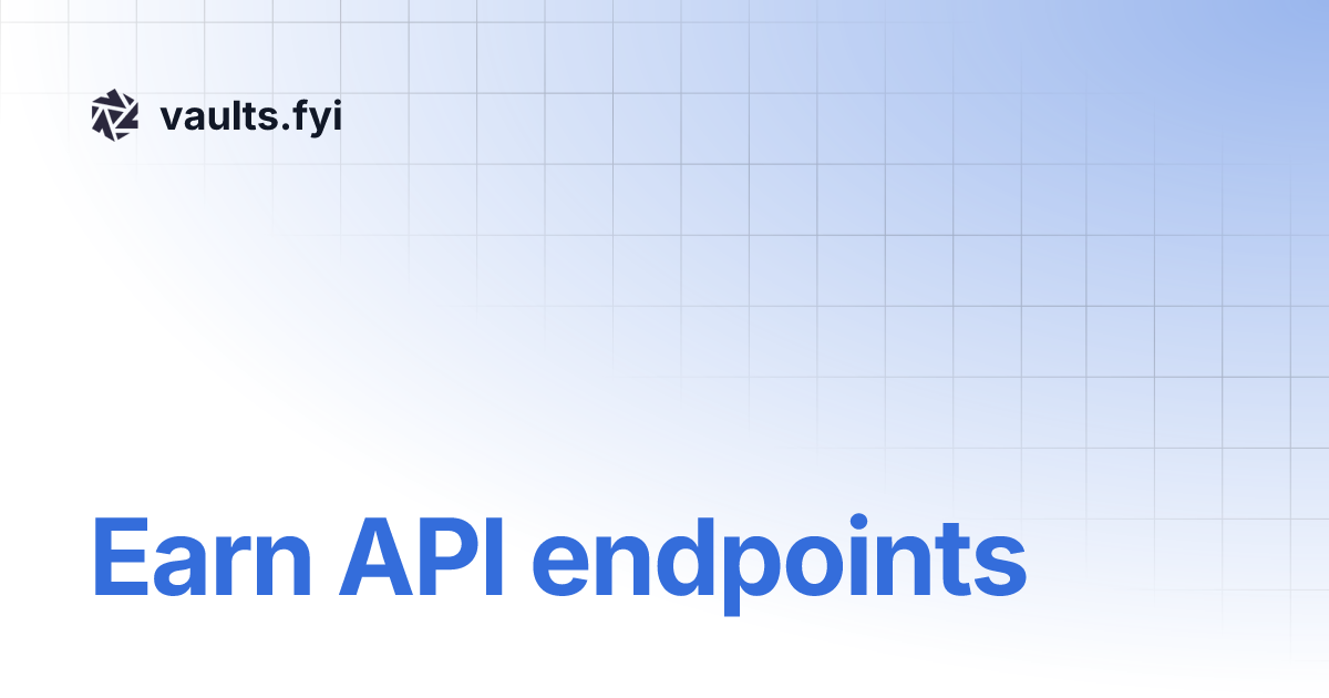 Earn API endpoints | vaults.fyi